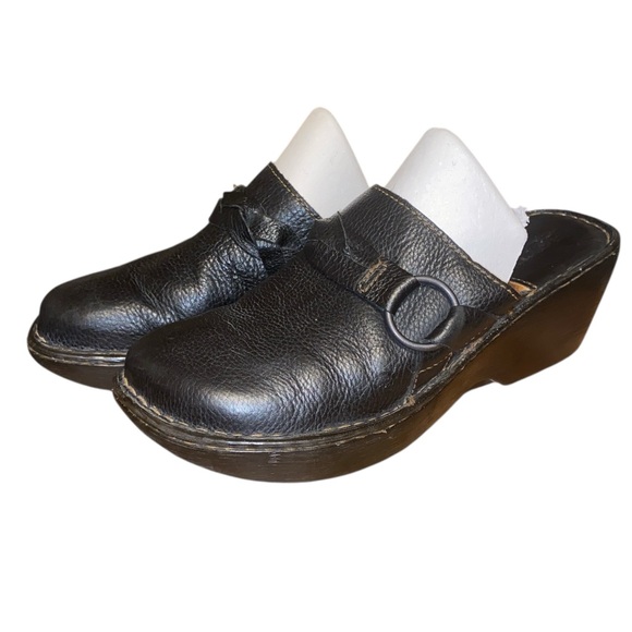 Born | Shoes | Born Black Leather Slipon Clogs | Poshmark